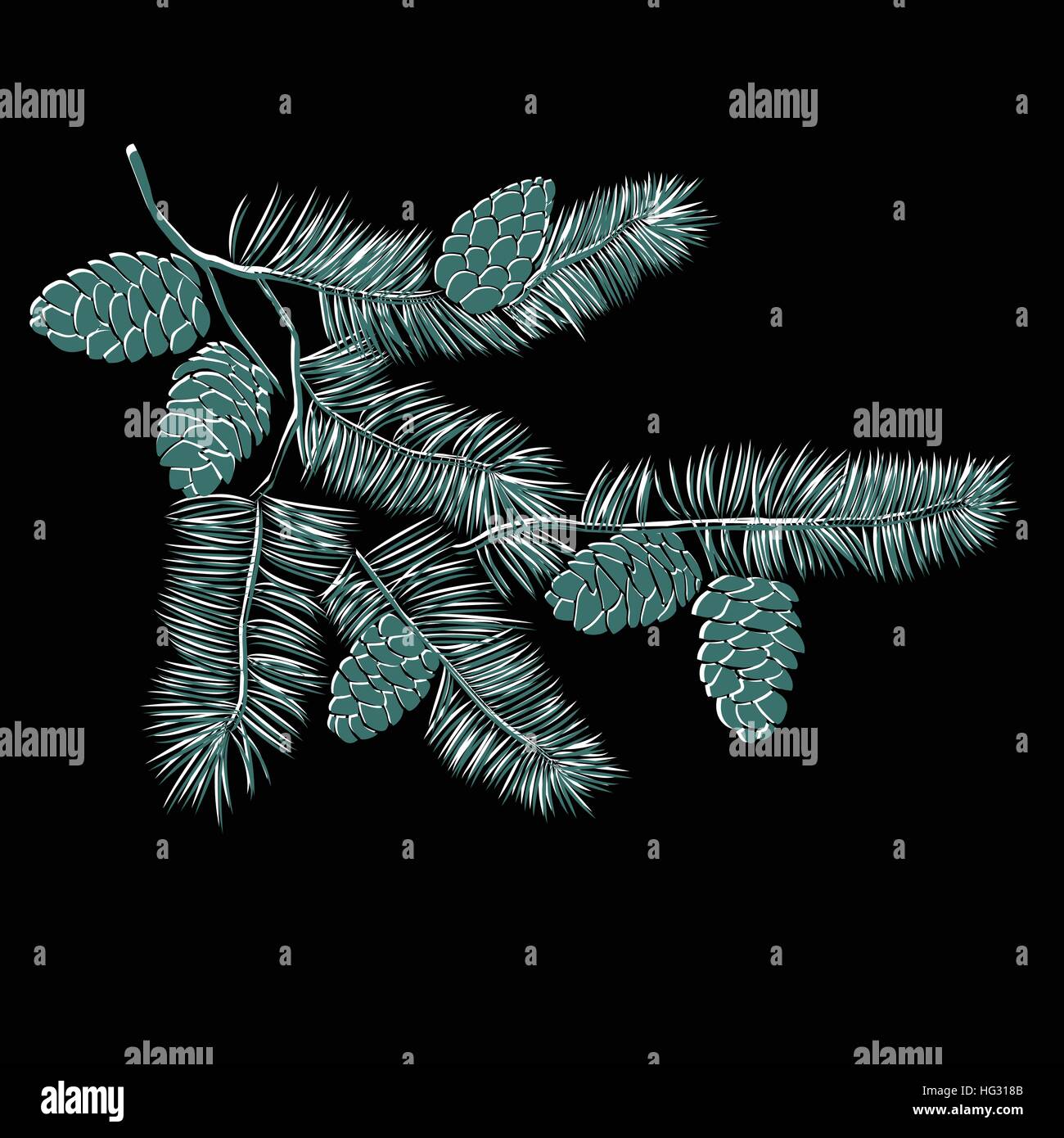 Pine tree forest sketch Stock Vector Images - Alamy
