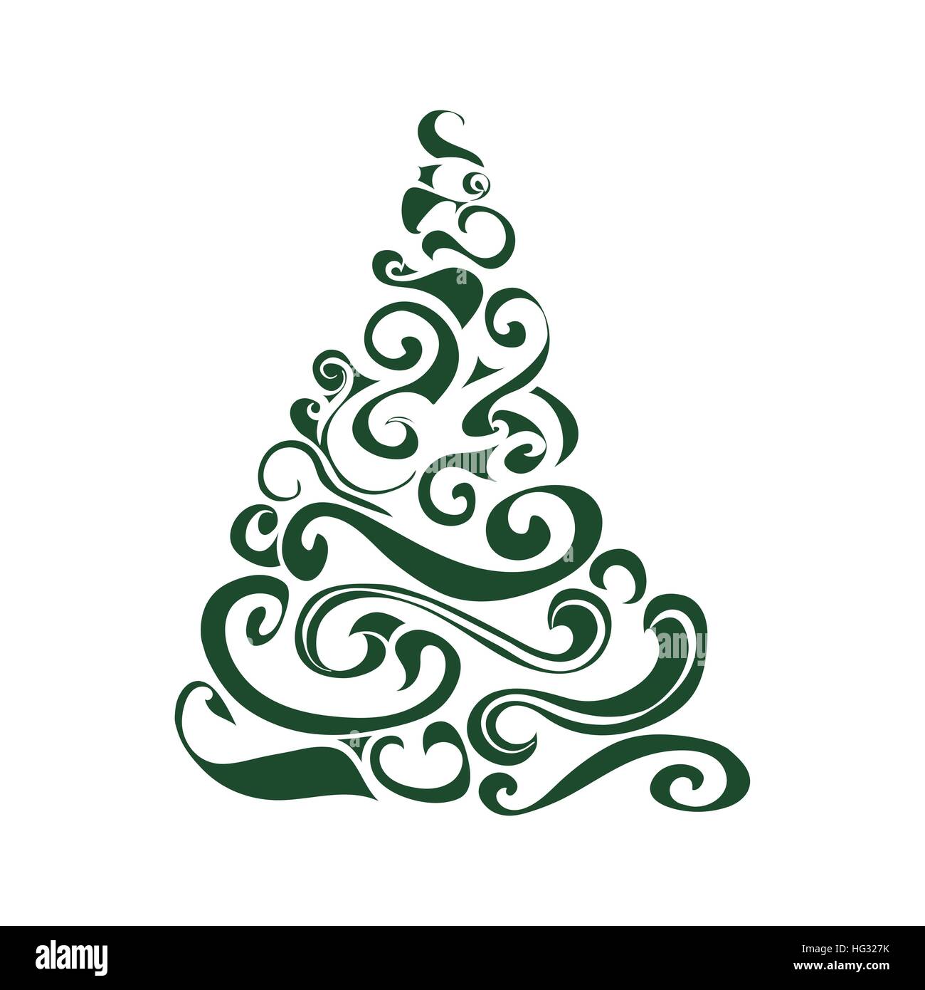 Christmas tree linear new Stock Vector Images - Alamy