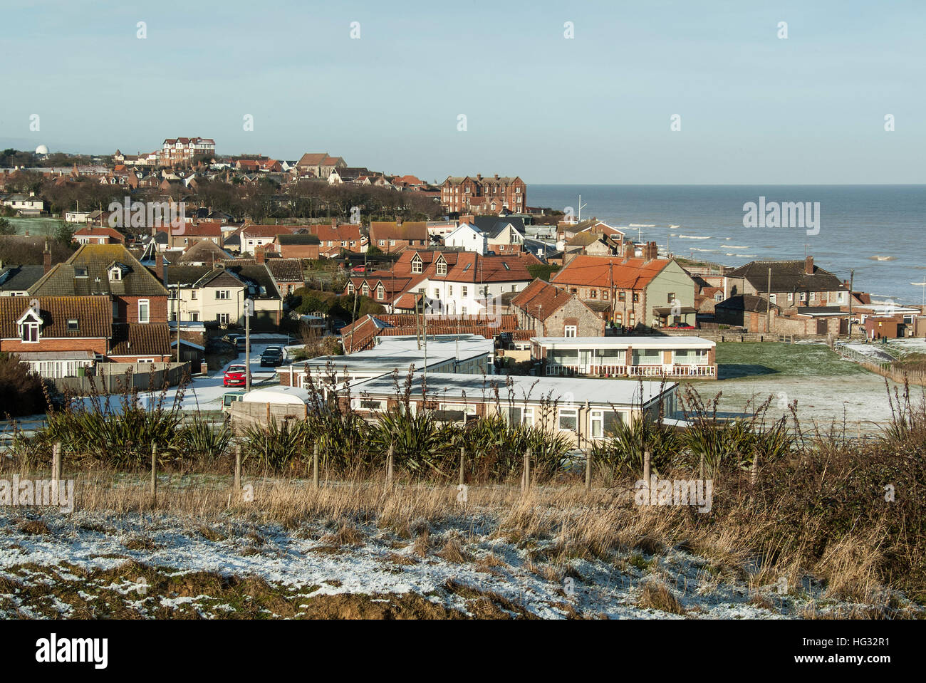 Mundesley, Norfolk, England, UK, seen from the east cliffs Stock Photo ...
