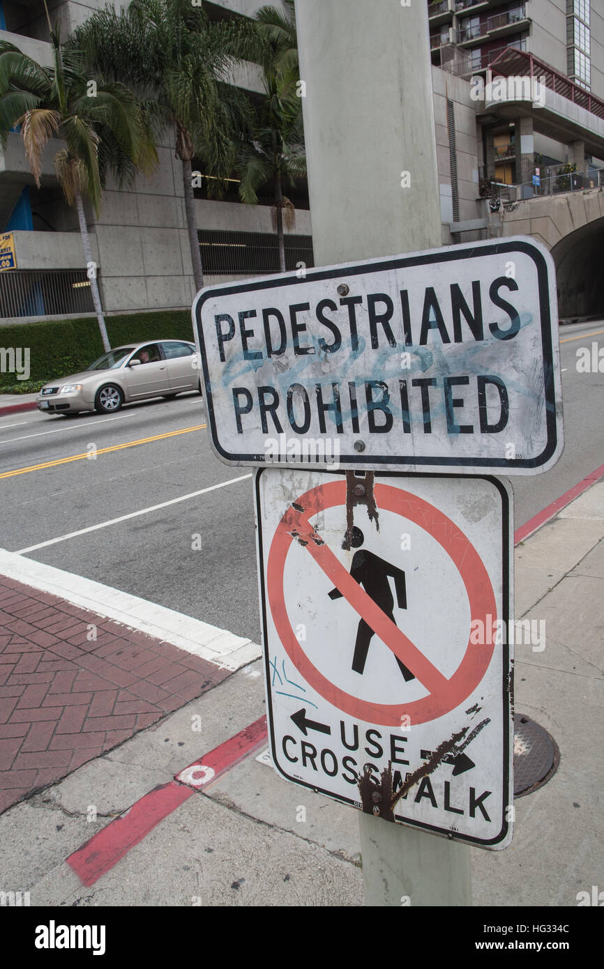 Pedestrians prohibited sign at entrance/exit to a tunnel in Downtown ...