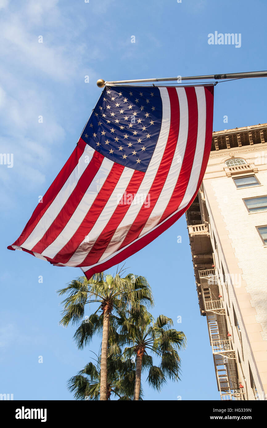 Stars and Stripes,California Republic State flags at Los Angeles ...