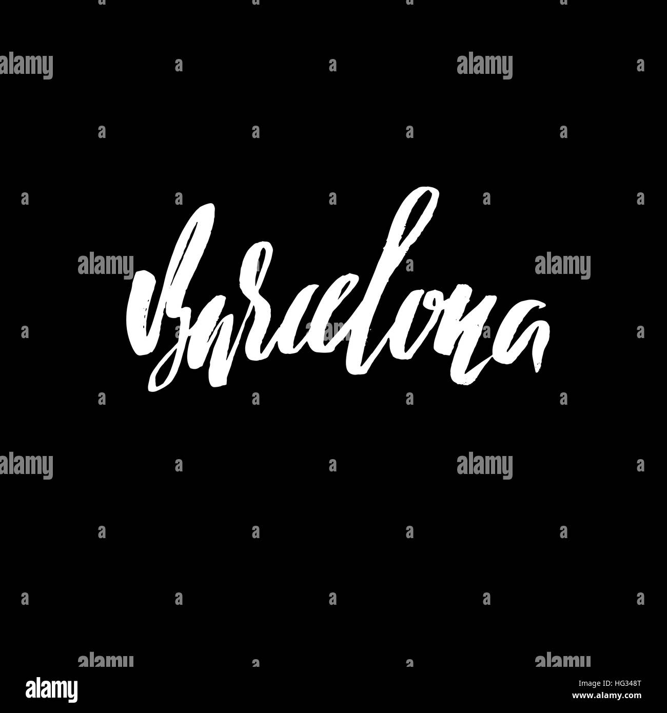 Hand lettering Barcelona. Barcelona, Spain, city typography. Modern dry ...