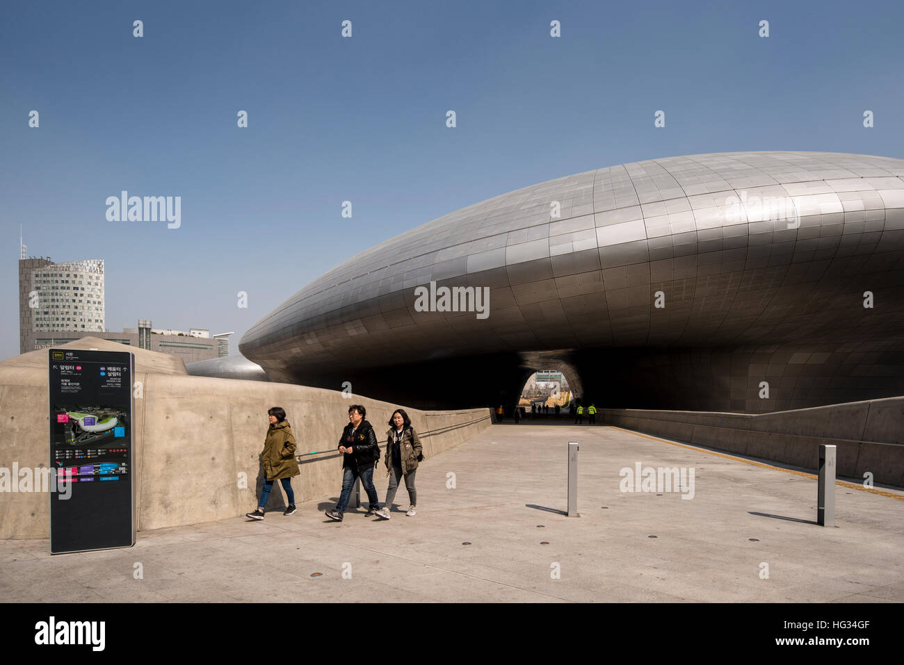 Dongdaemun Design Plaza (DDP) building designed by Zaha Hadid, Seoul ...