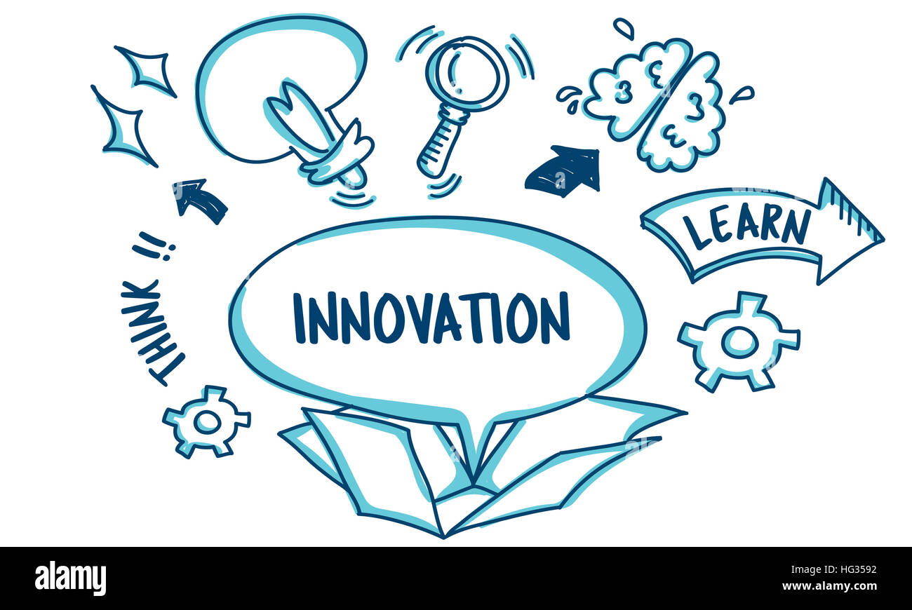 Ideas Outside Box Brainstorm Sketch Concept Stock Photo - Alamy