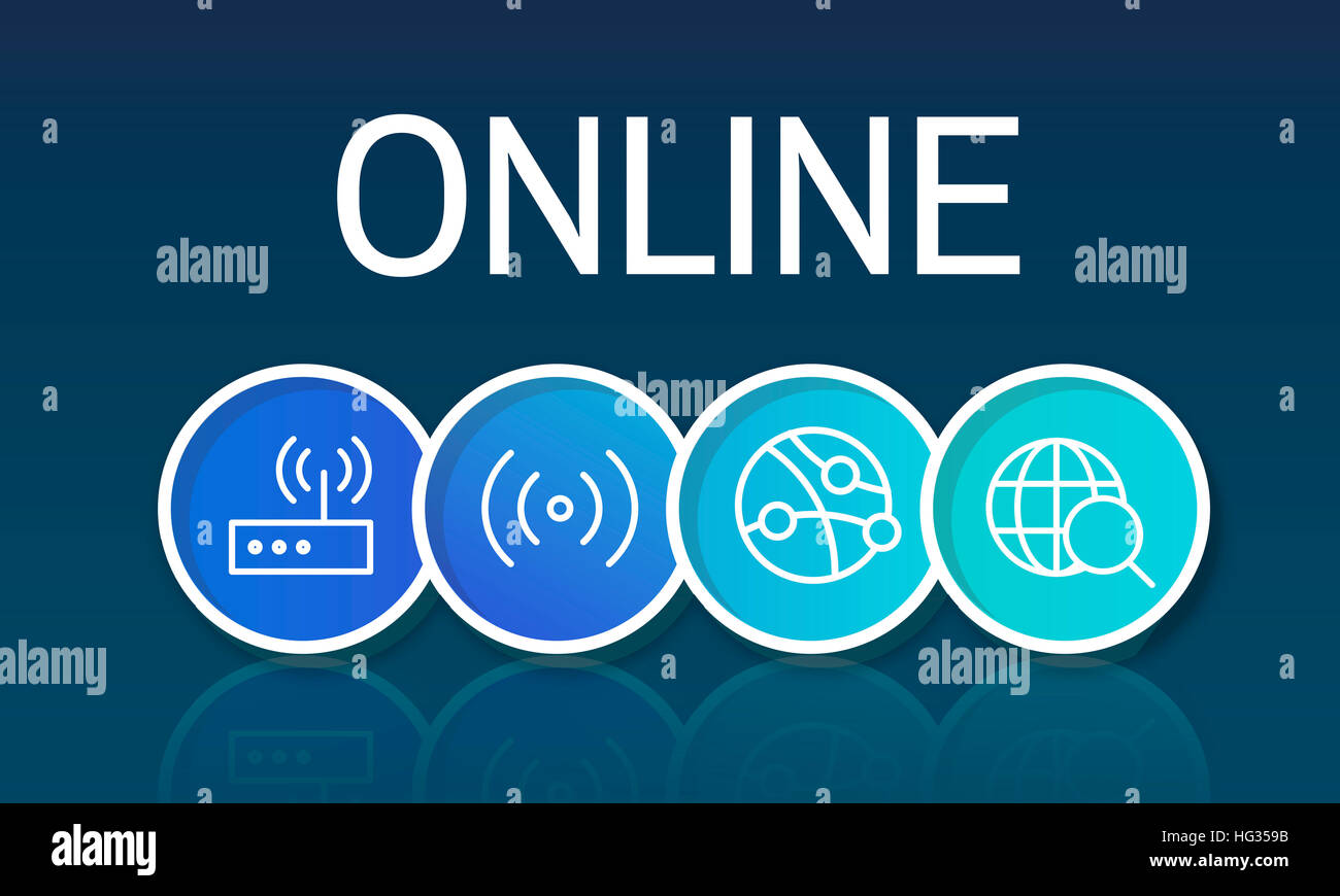 Internet Network Buttons Icon Concept Stock Photo - Alamy