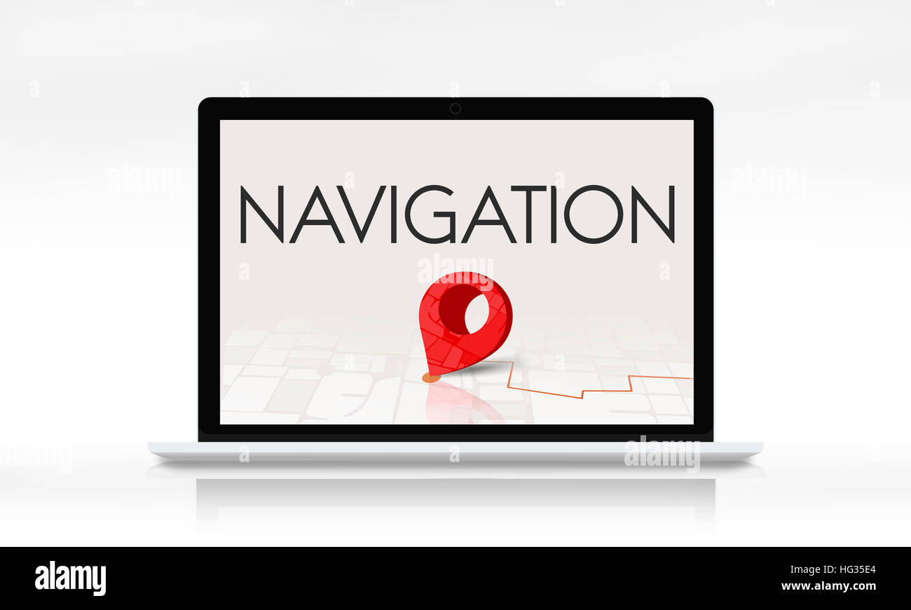 Route Navigation Map Location Journey GPS Concept Stock Photo - Alamy