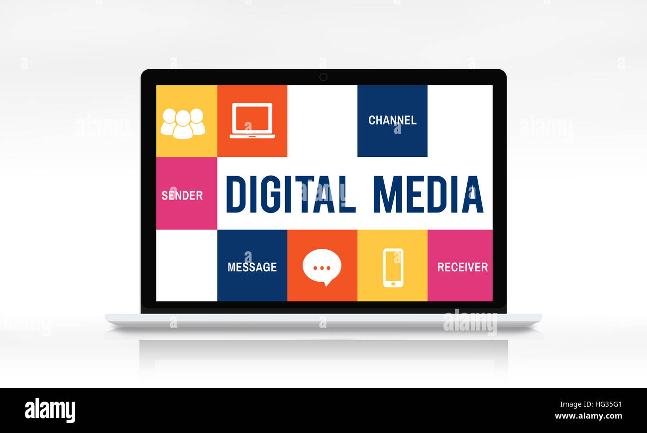 Media Technology Online Digital Networking Concept Stock Photo - Alamy