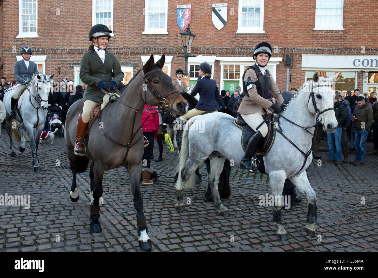 The Atherstone Boxing Day Hunt taking place in the Market Square ...