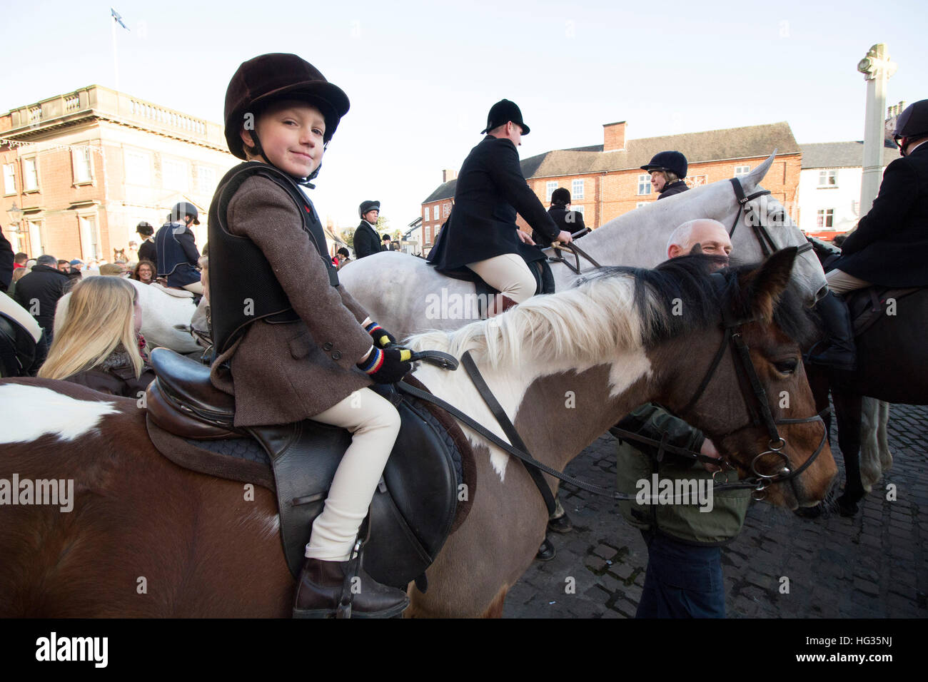 A young rider pictured at the Atherstone Boxing Day Hunt taking place ...