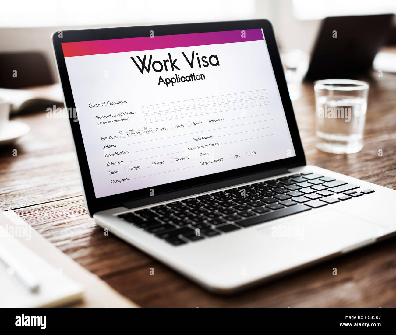 Work Visa Application Employment Recruitment Concept Stock Photo - Alamy