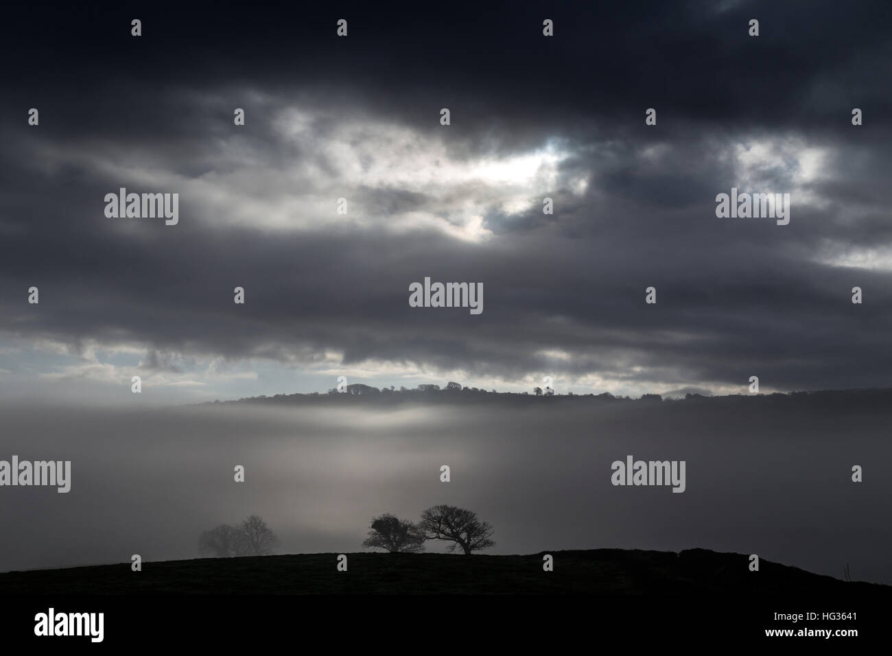 Mist rising over dunsford hi-res stock photography and images - Alamy