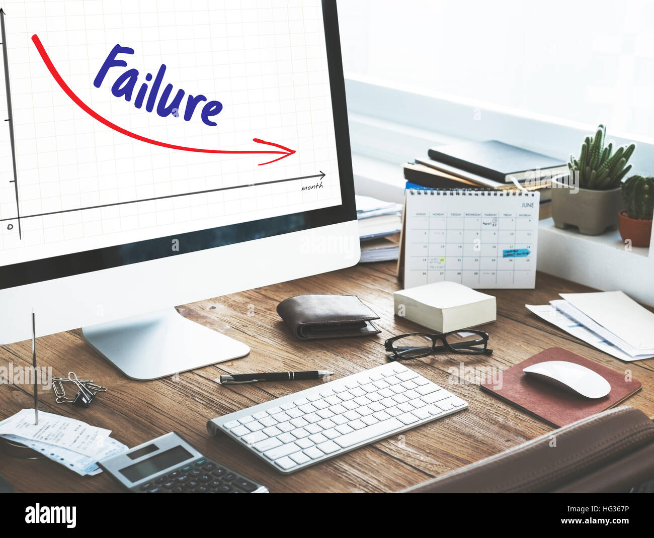 Recession Financial Risk Failure Decrease Concept Stock Photo - Alamy