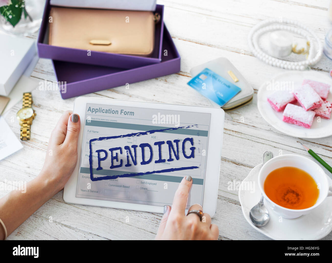 Pending Stamp Application Form Concept Stock Photo - Alamy