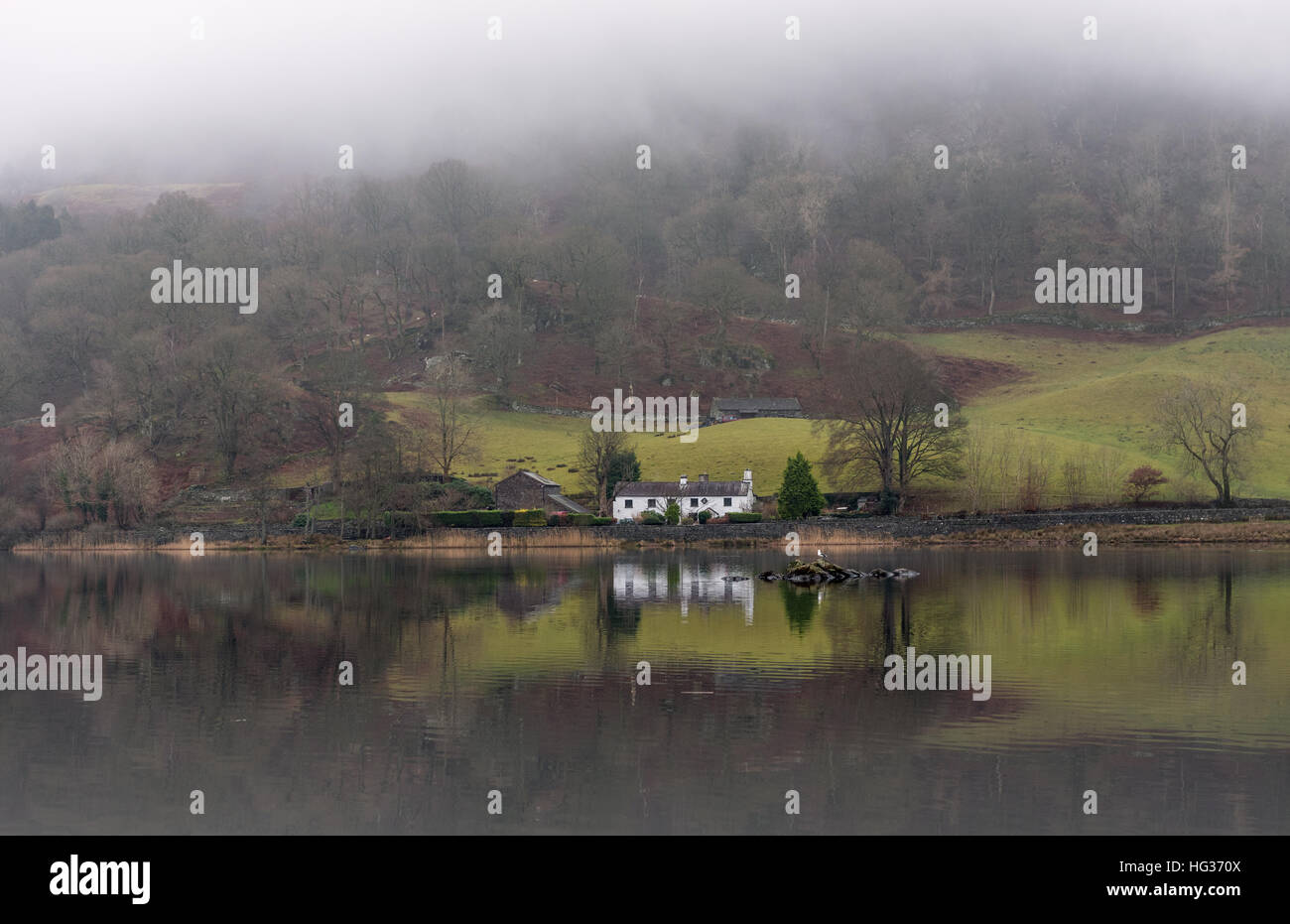 Looking across Rydal Water to Nab Cottage Stock Photo - Alamy