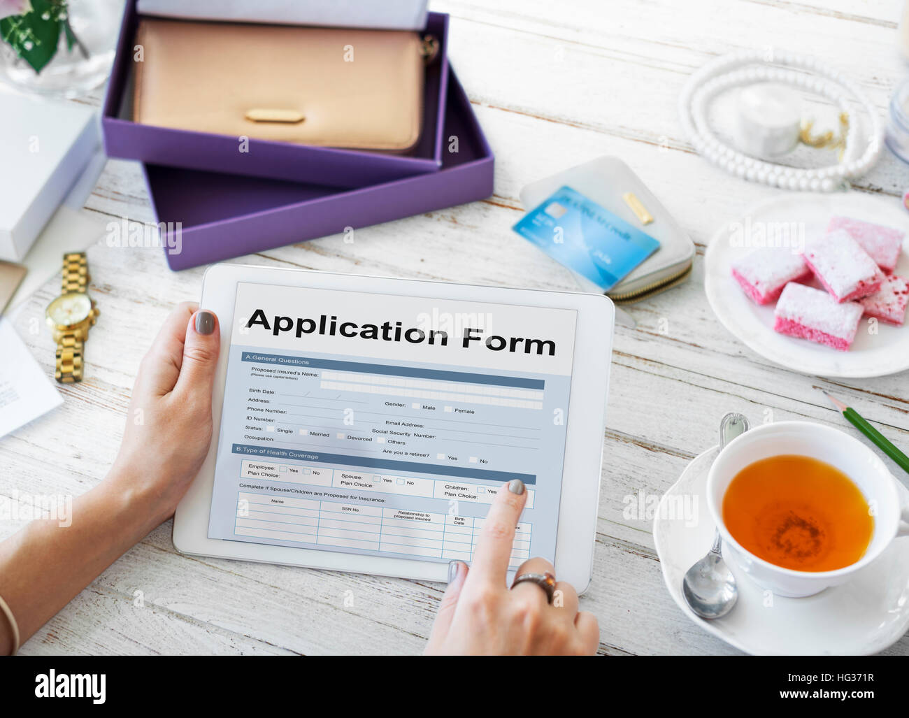 Application Form Document Filling Concept Stock Photo - Alamy