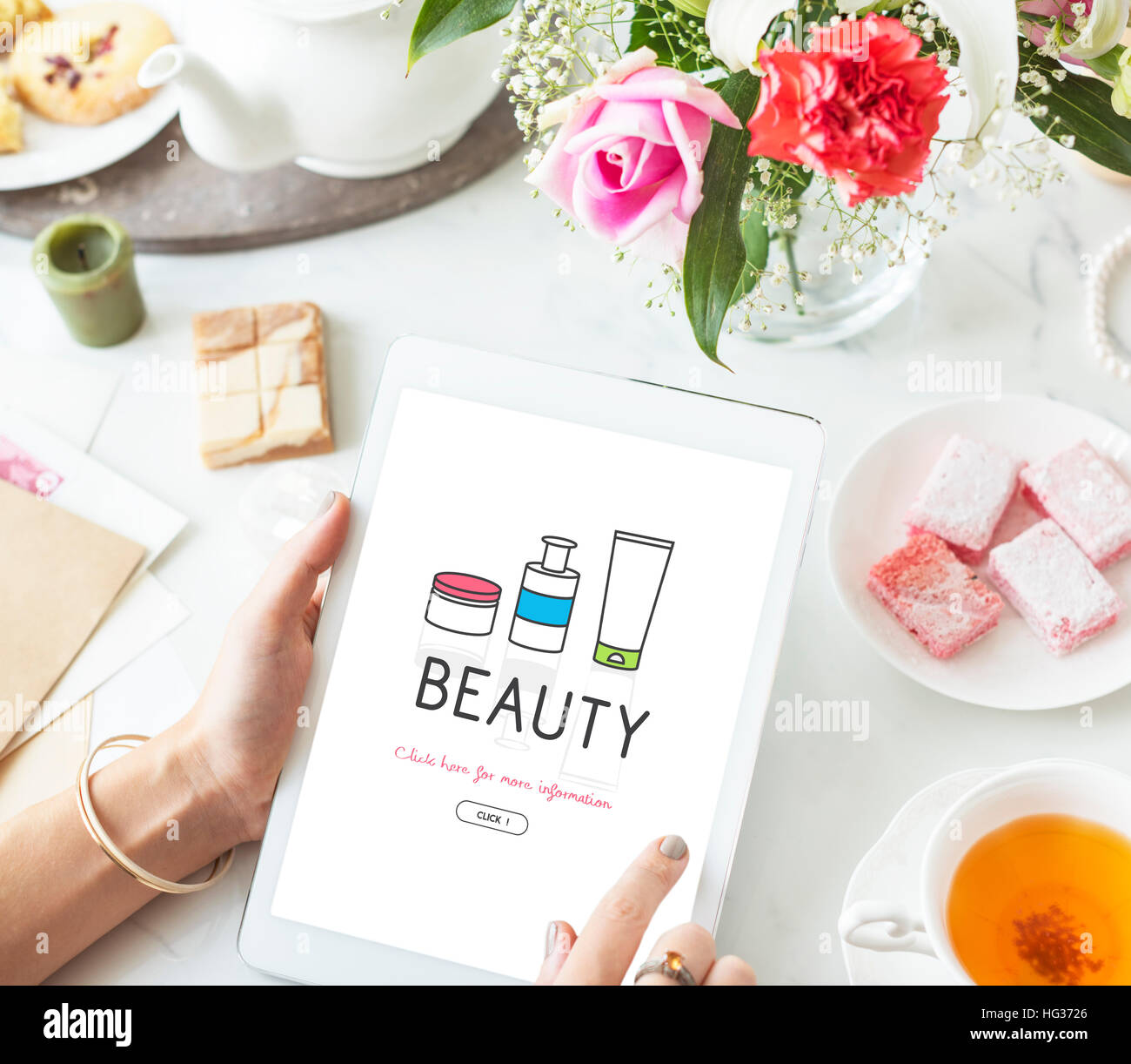 Feminine Beauty Cosmetics Healthcare Products Concept Stock Photo - Alamy