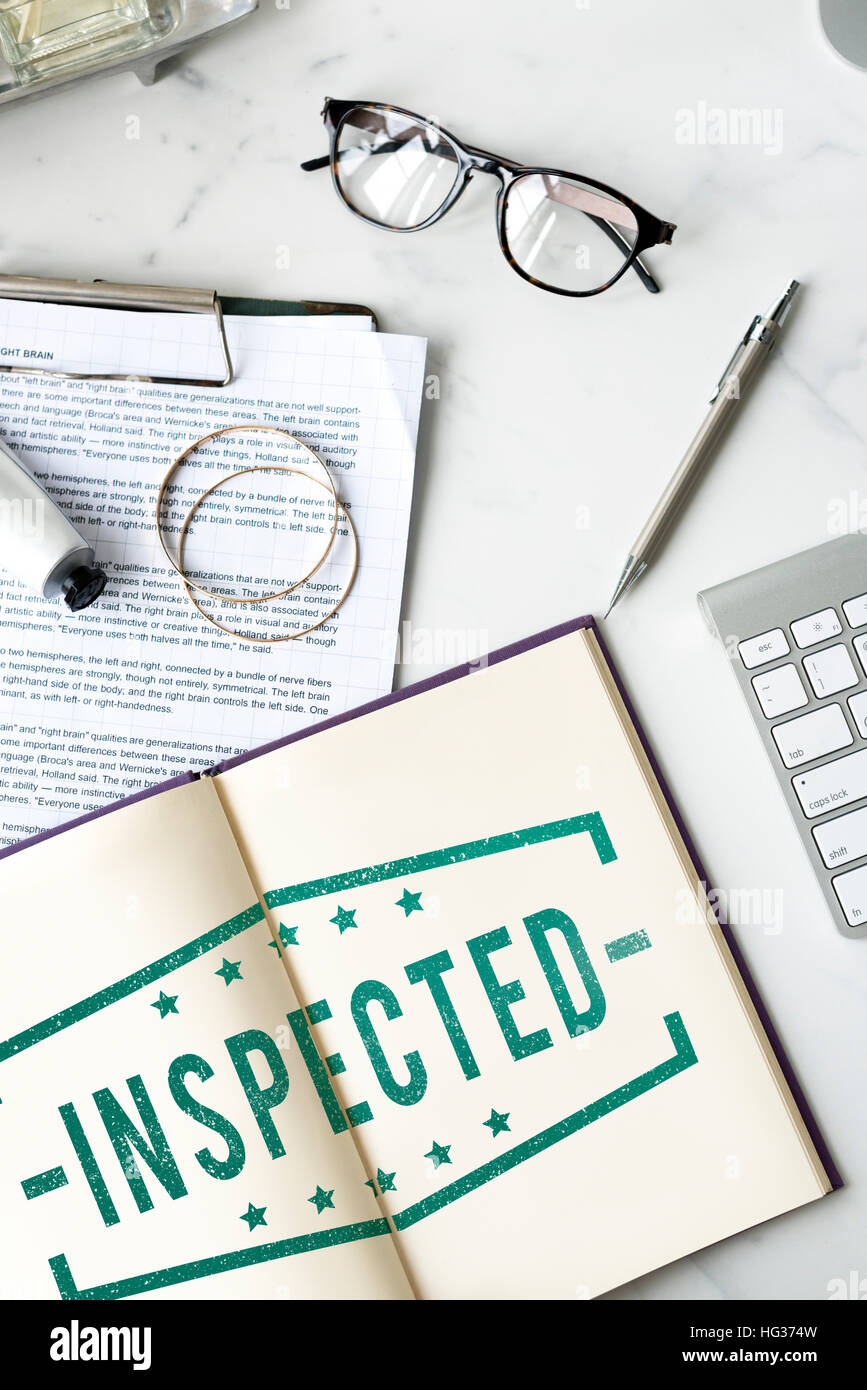 Classified Inspected Inspection Pass Status Concept Stock Photo - Alamy