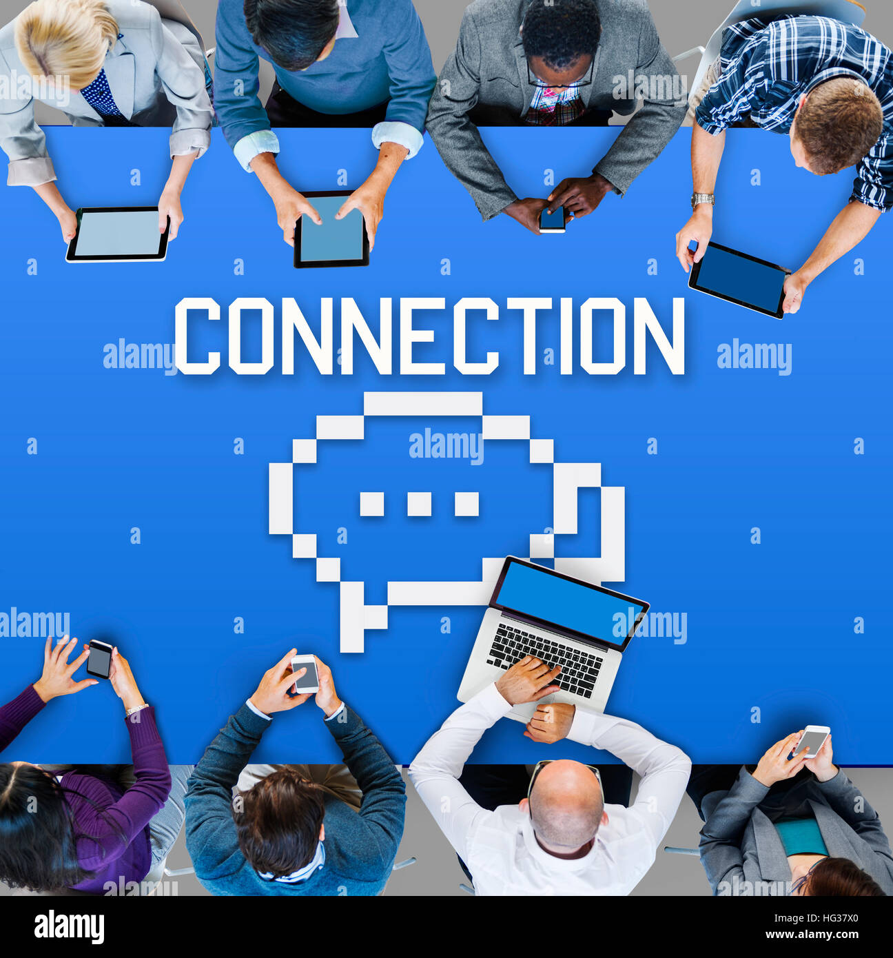Business Team Connection Technology Networking Concept Stock Photo - Alamy