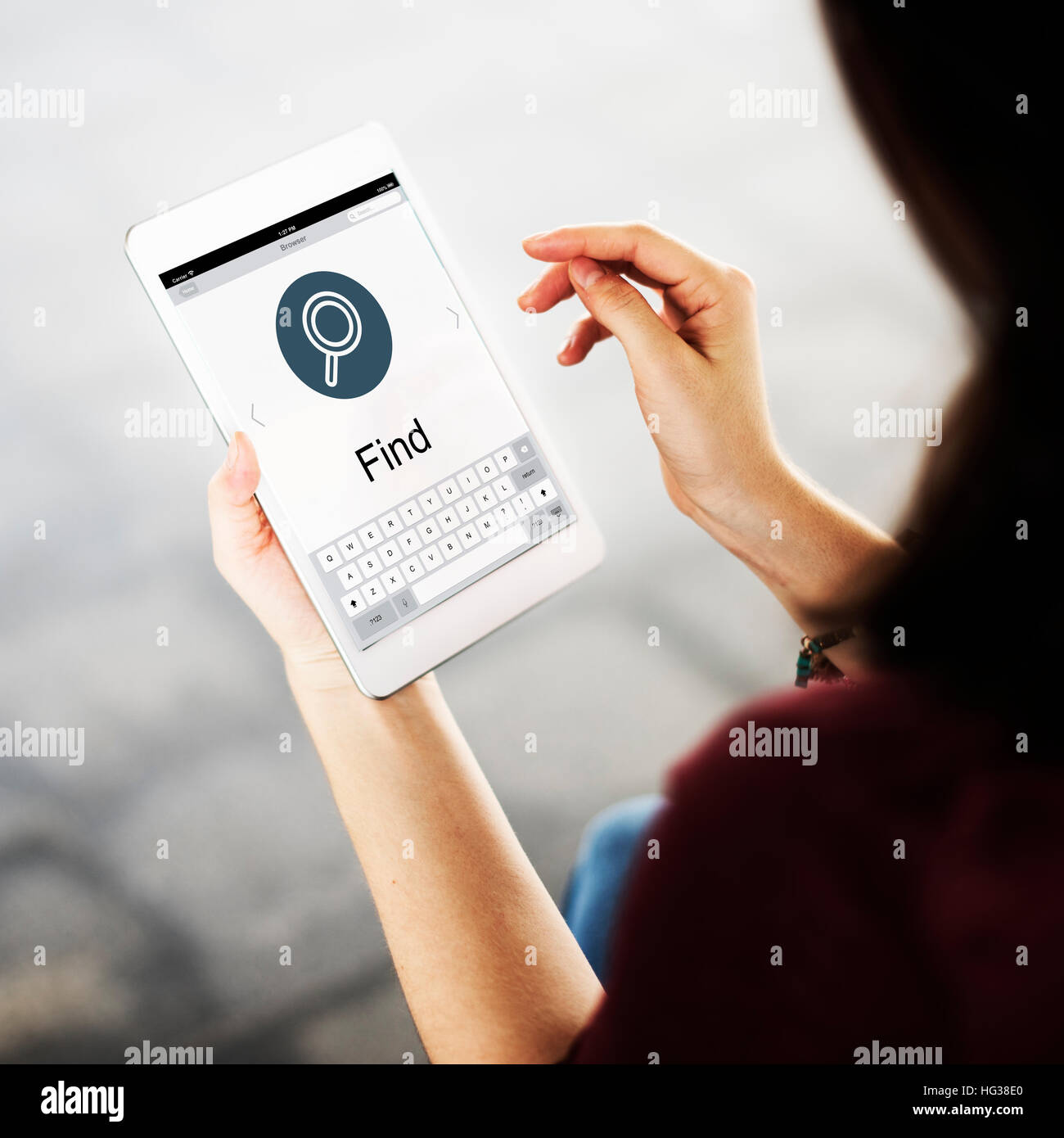 Find Search Browse Magnifying Glass Concept Stock Photo - Alamy