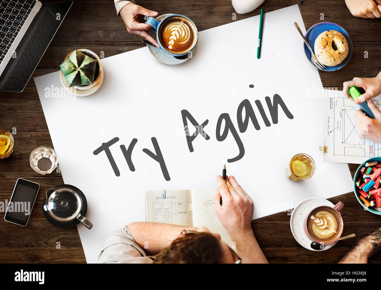 Time to Renew Try Again Restart Motivation Never Give Up Concept Stock ...