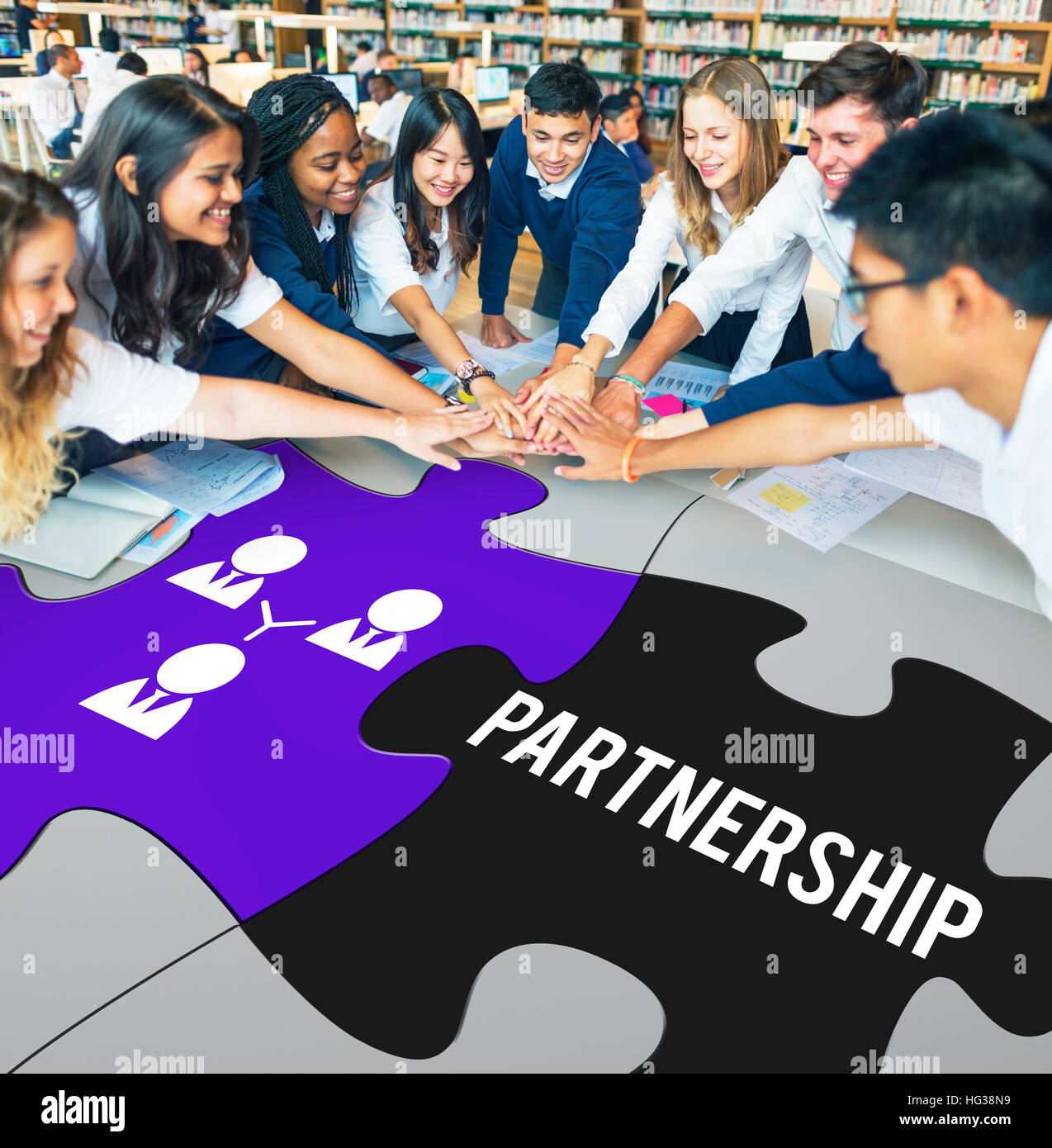 Team Building Collaboration Partenrship Cooperation Concept Stock Photo ...
