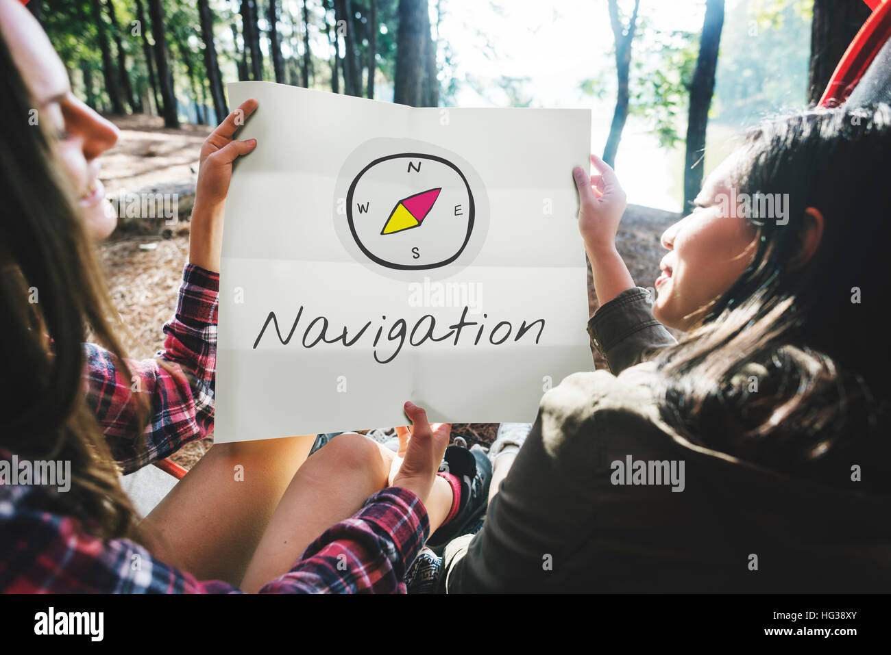 Destination Navigation Compass Graphic Concept Stock Photo - Alamy