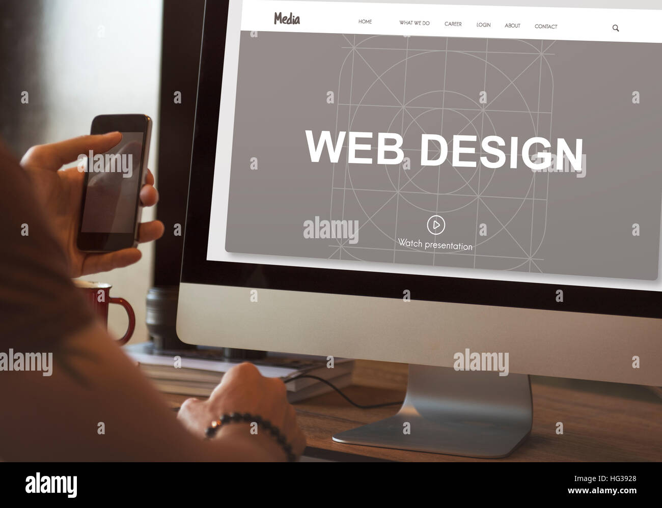 Web Design Media Page Concept Stock Photo - Alamy