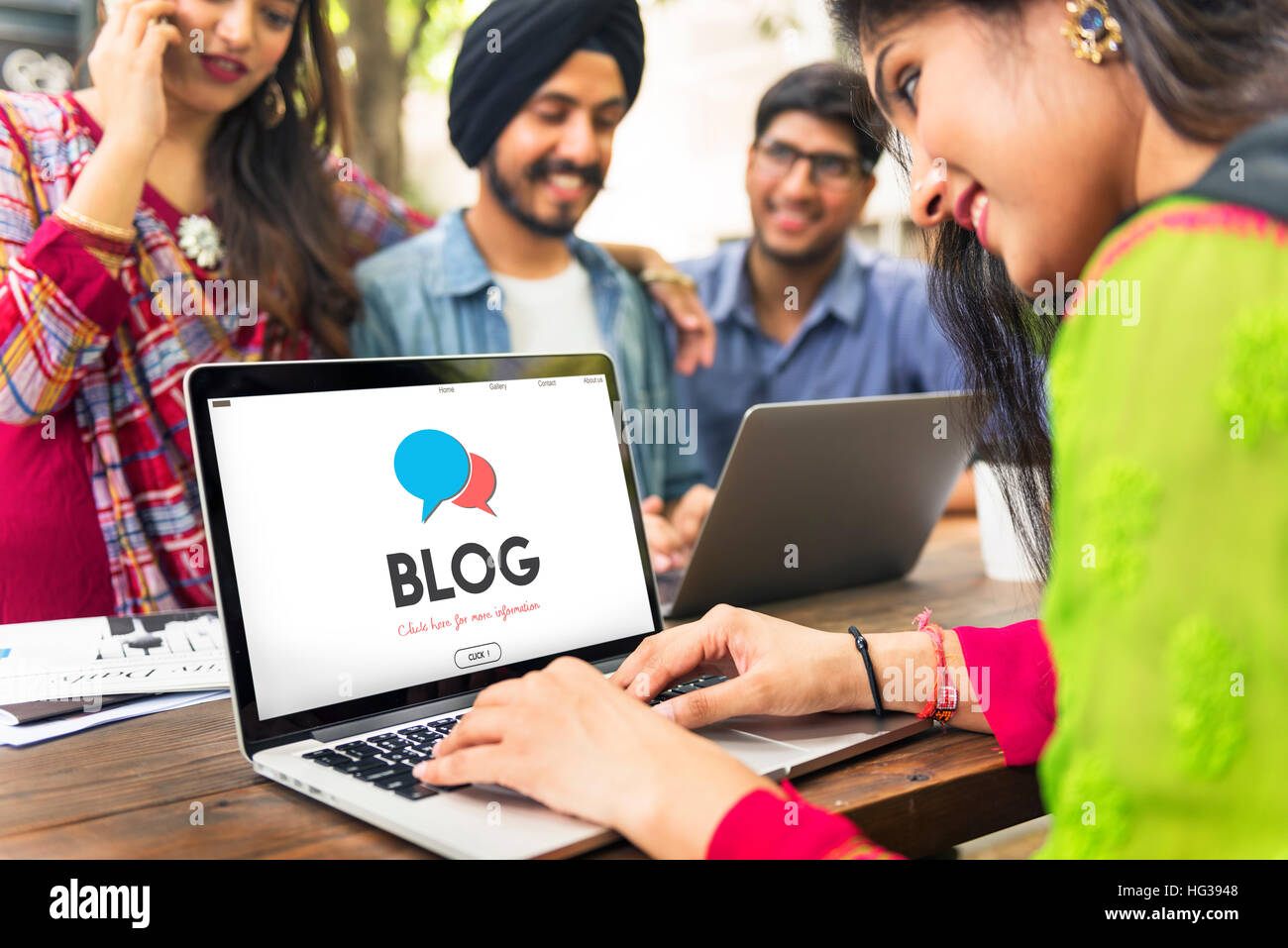 Social Blog Communication Connection Message Concept Stock Photo - Alamy