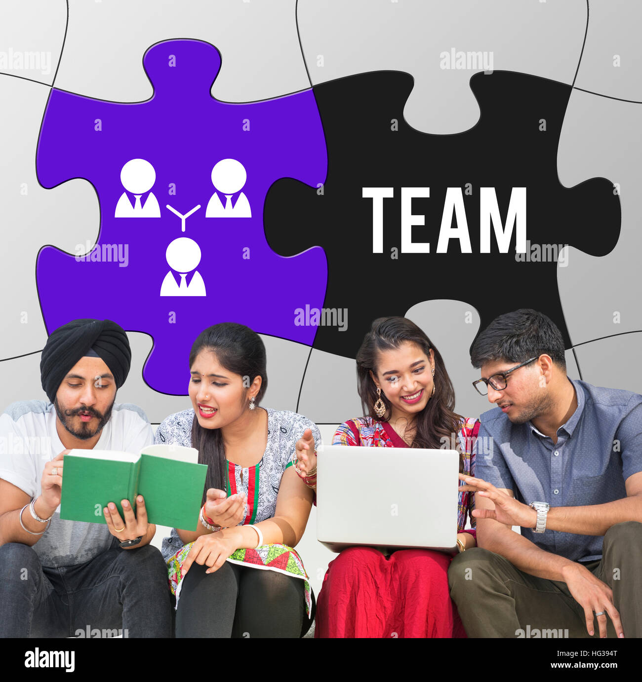 Team Building Collaboration Partenrship Cooperation Concept Stock Photo ...
