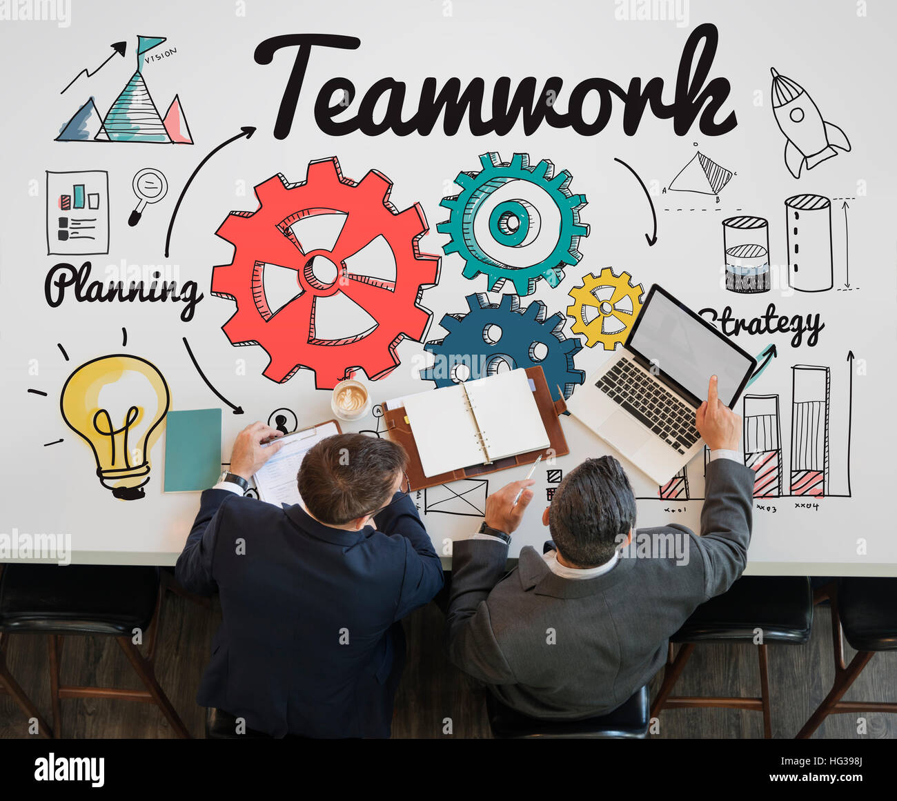 Teamwork collaboration unity corporate gear hi-res stock photography ...