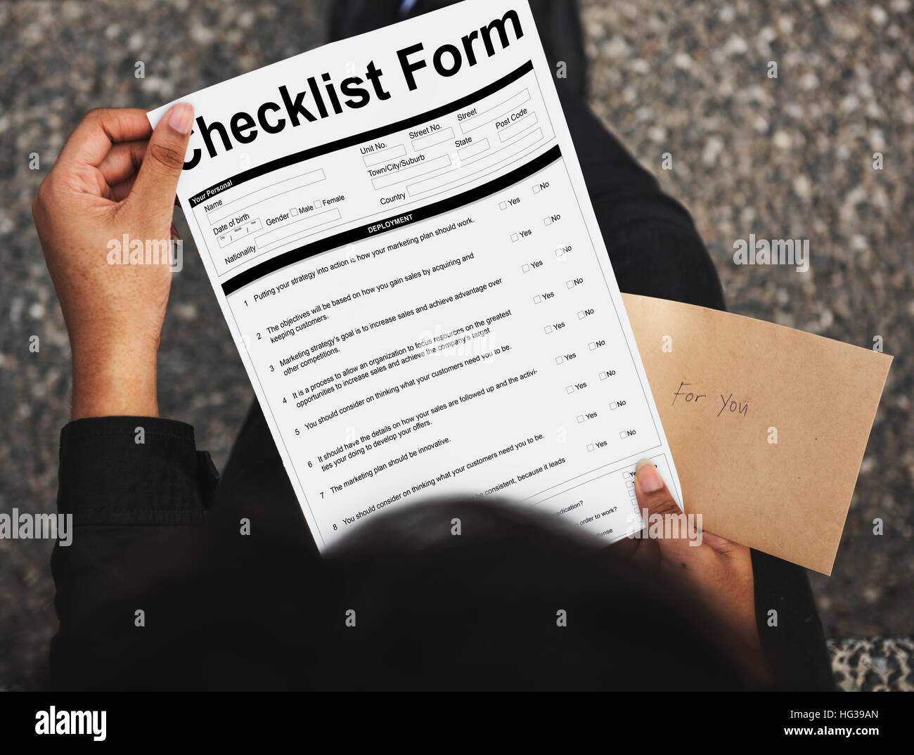Cheklist Form Personal Information Concept Stock Photo - Alamy