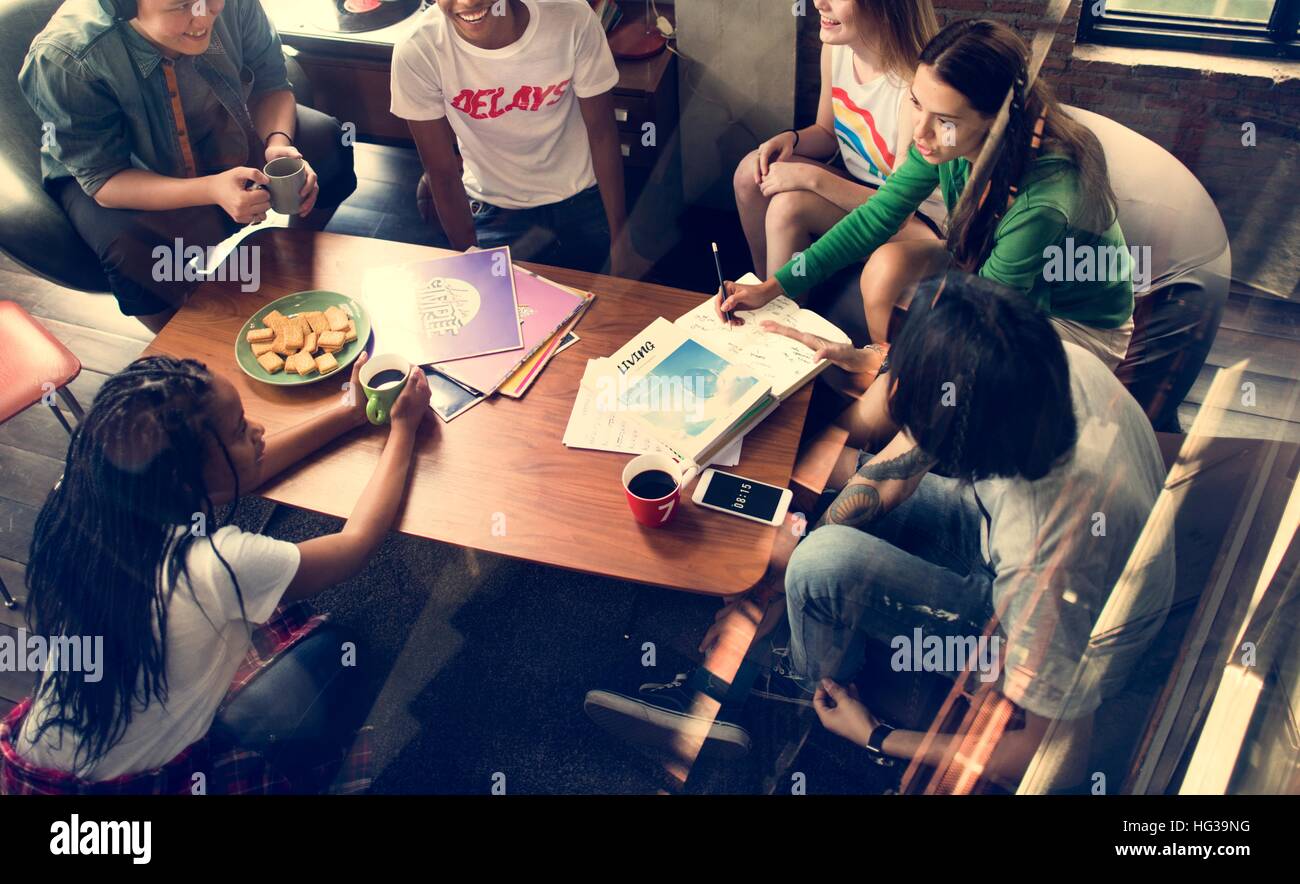 Diverse Group People Doing Project Concept Stock Photo - Alamy