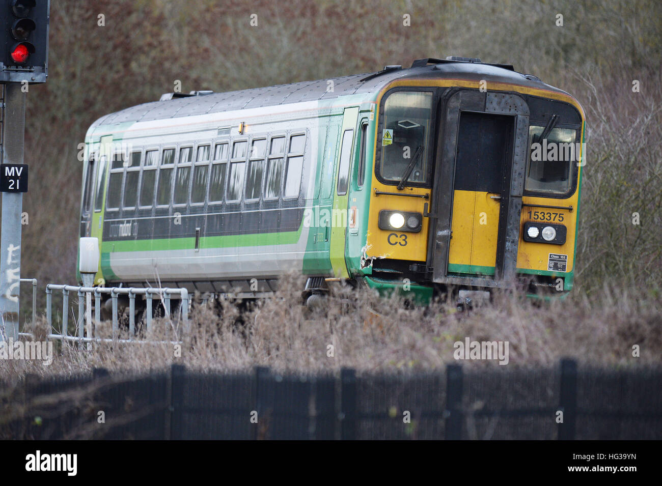 A stationary train at the scene of a crash where a driver died after ...