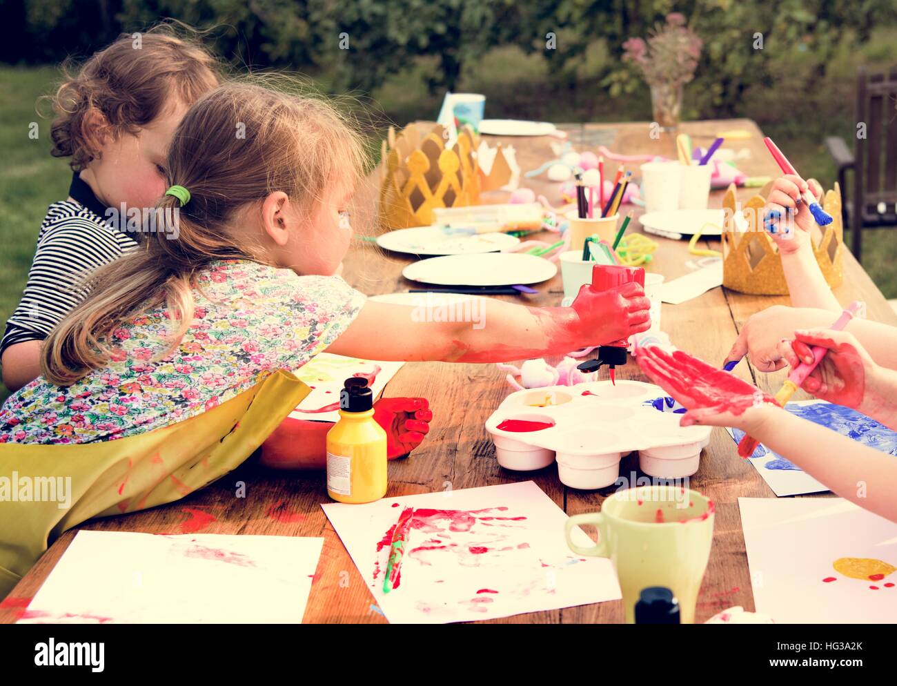 Kid Learning Painting Drawing Art Concept Stock Photo - Alamy