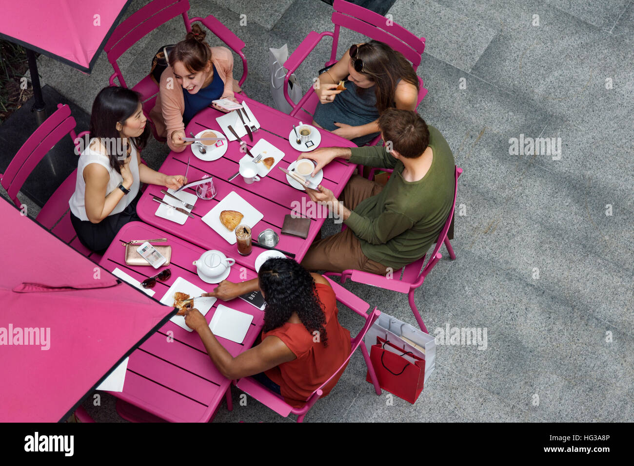 Group Of People Dining Concept Stock Photo - Alamy