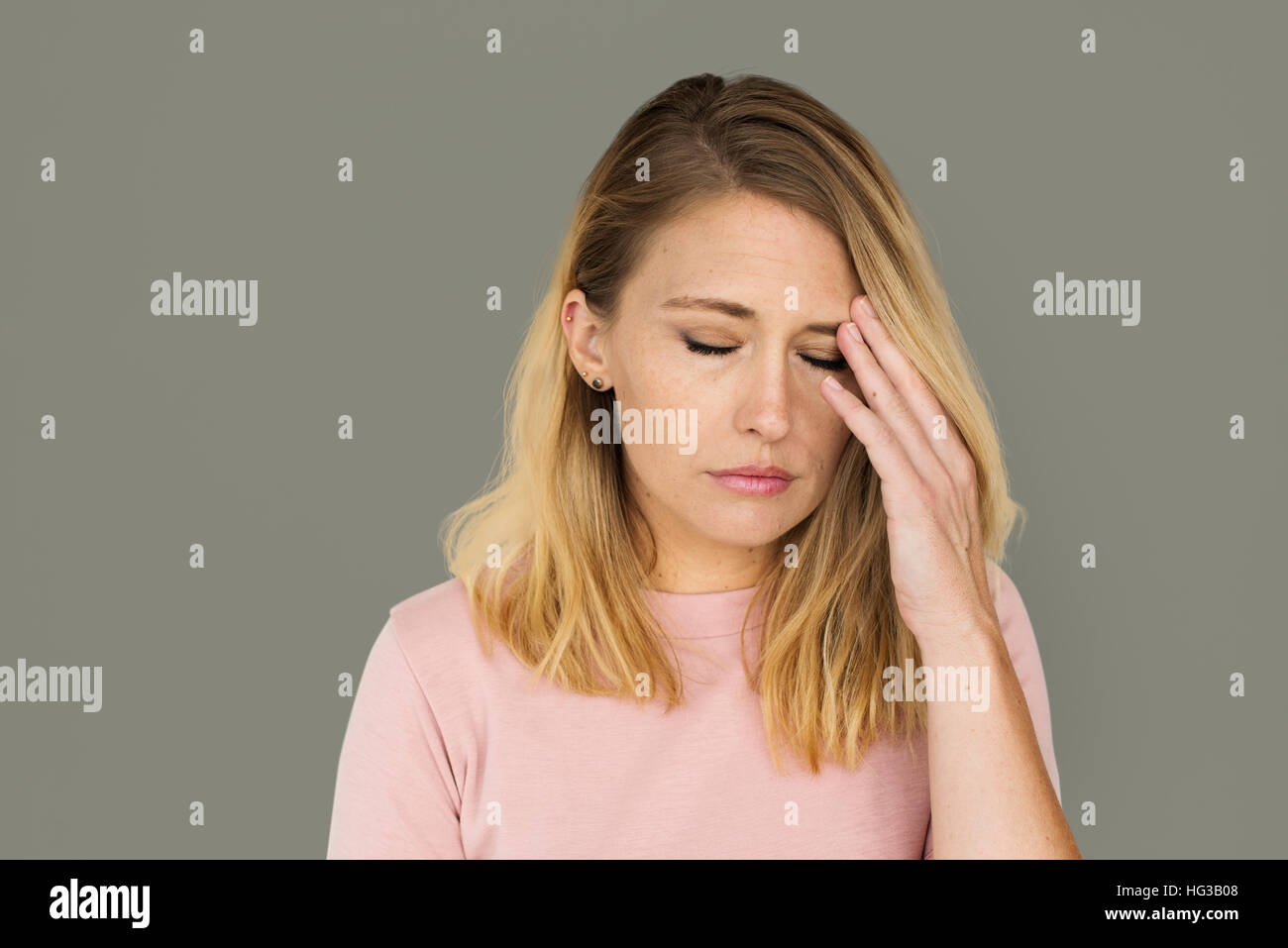 Woman Serious Studio Portrait Concept Stock Photo - Alamy