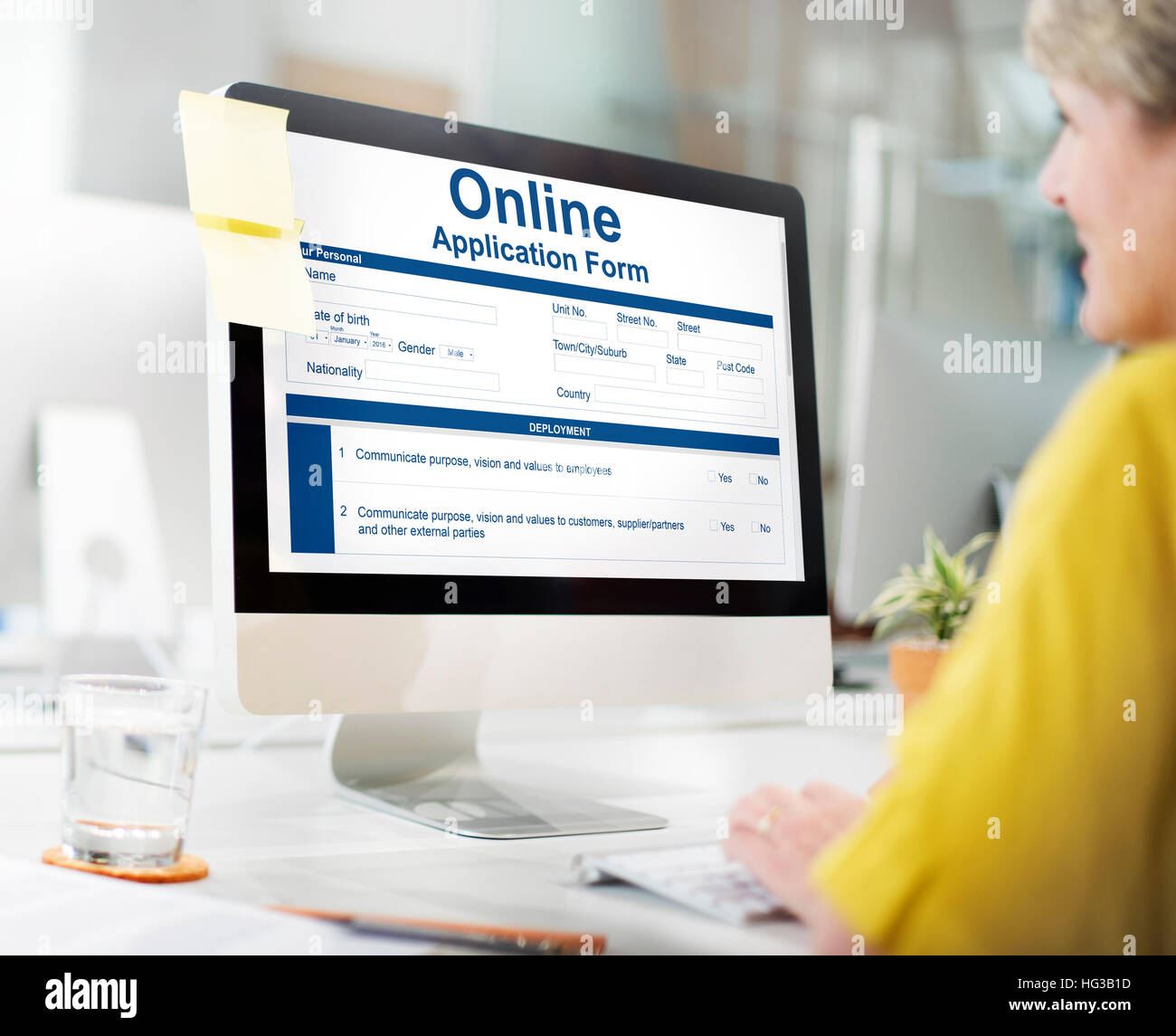 Online Application Form Info Detail Concept Stock Photo - Alamy