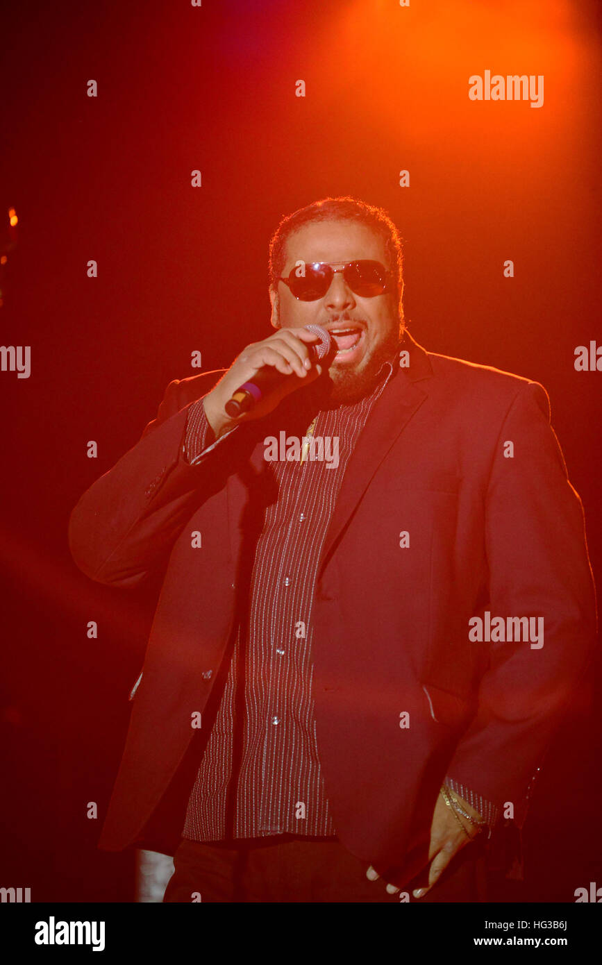Al B. Sure! performing live onstage at the Pompano Beach Amphitheatre ...