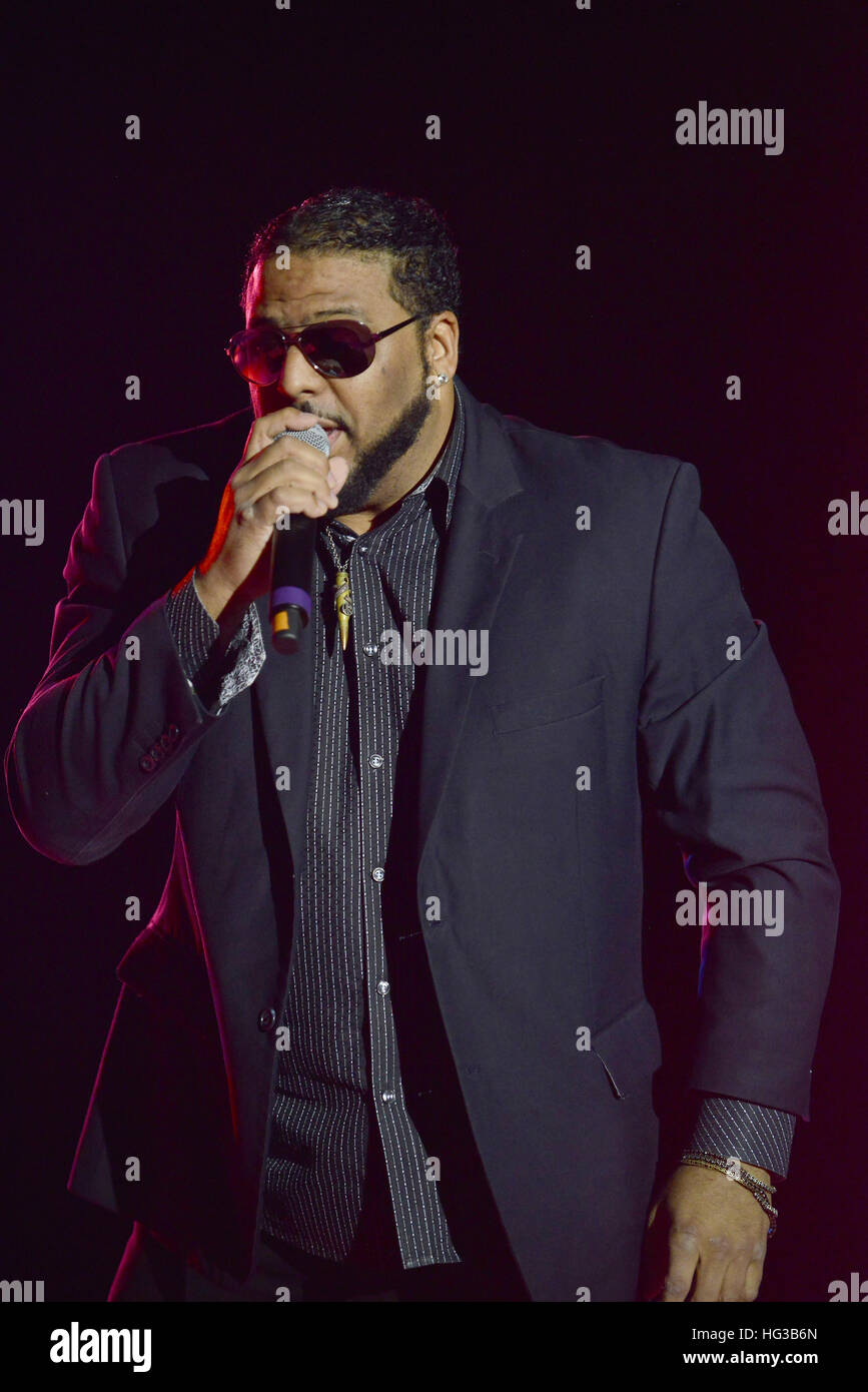 Al B. Sure! performing live onstage at the Pompano Beach Amphitheatre ...