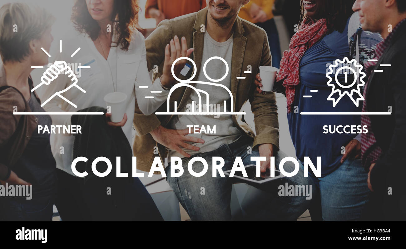 Business Collaboration Teamwork Corporation Concept Stock Photo - Alamy