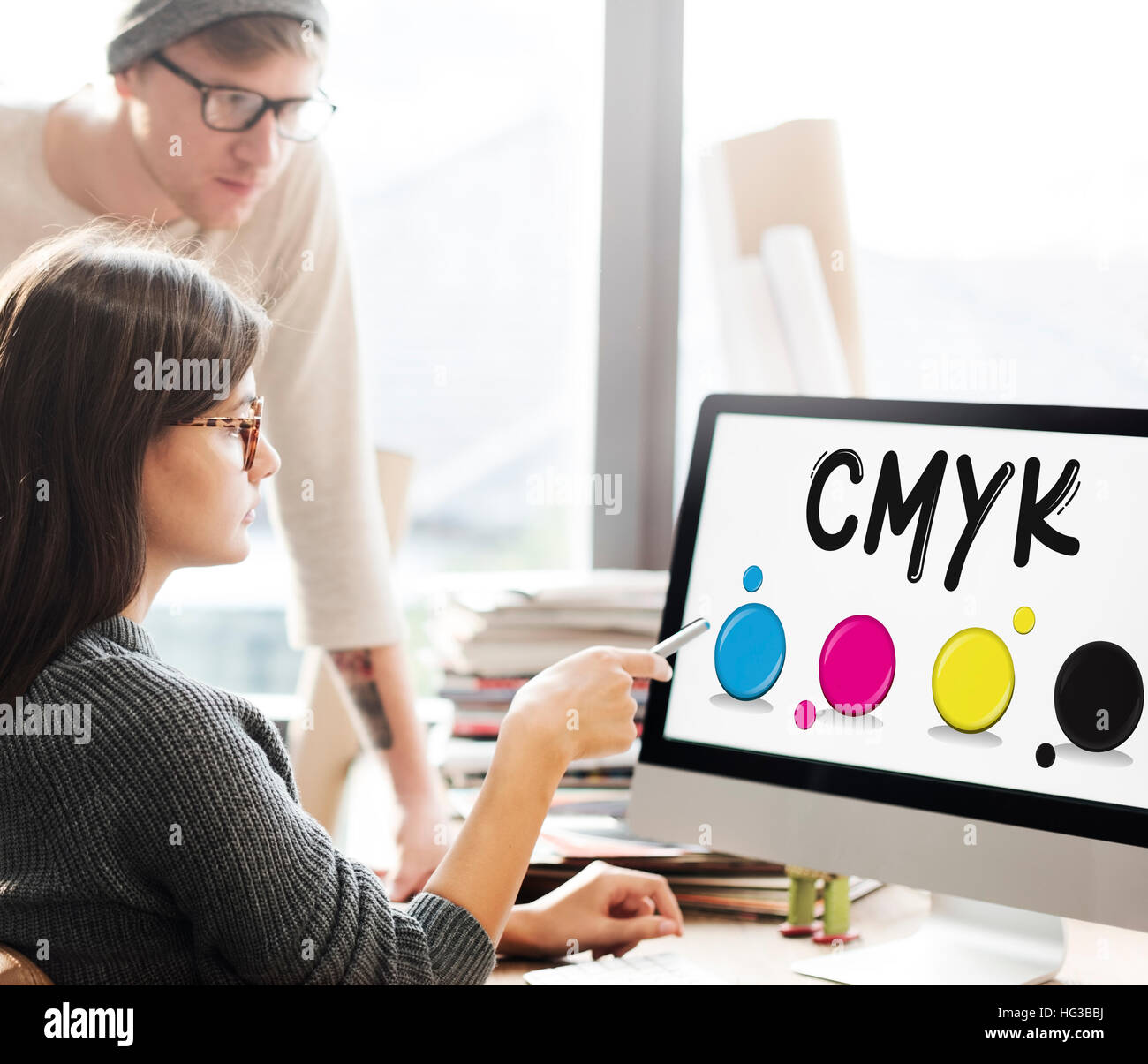 CMYK Creative Design Color Ink Mixture Printing Concept Stock Photo - Alamy