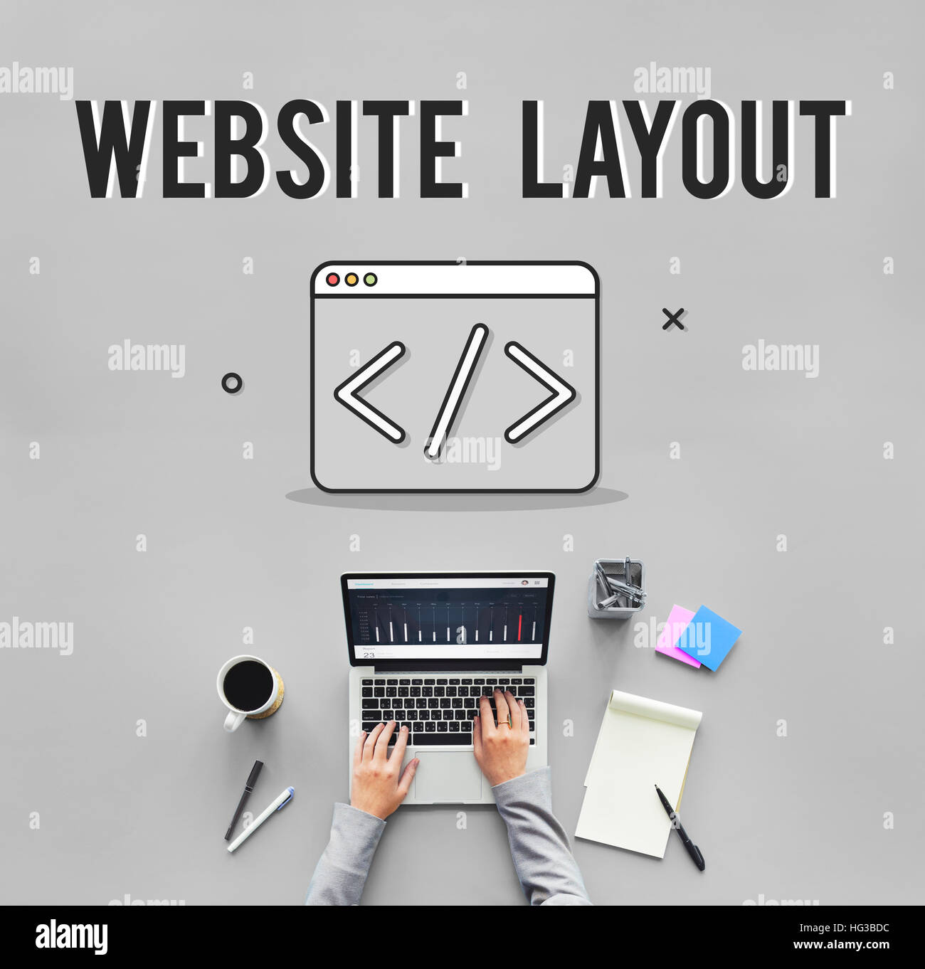 Web Development Symbol Icon Concept Stock Photo - Alamy