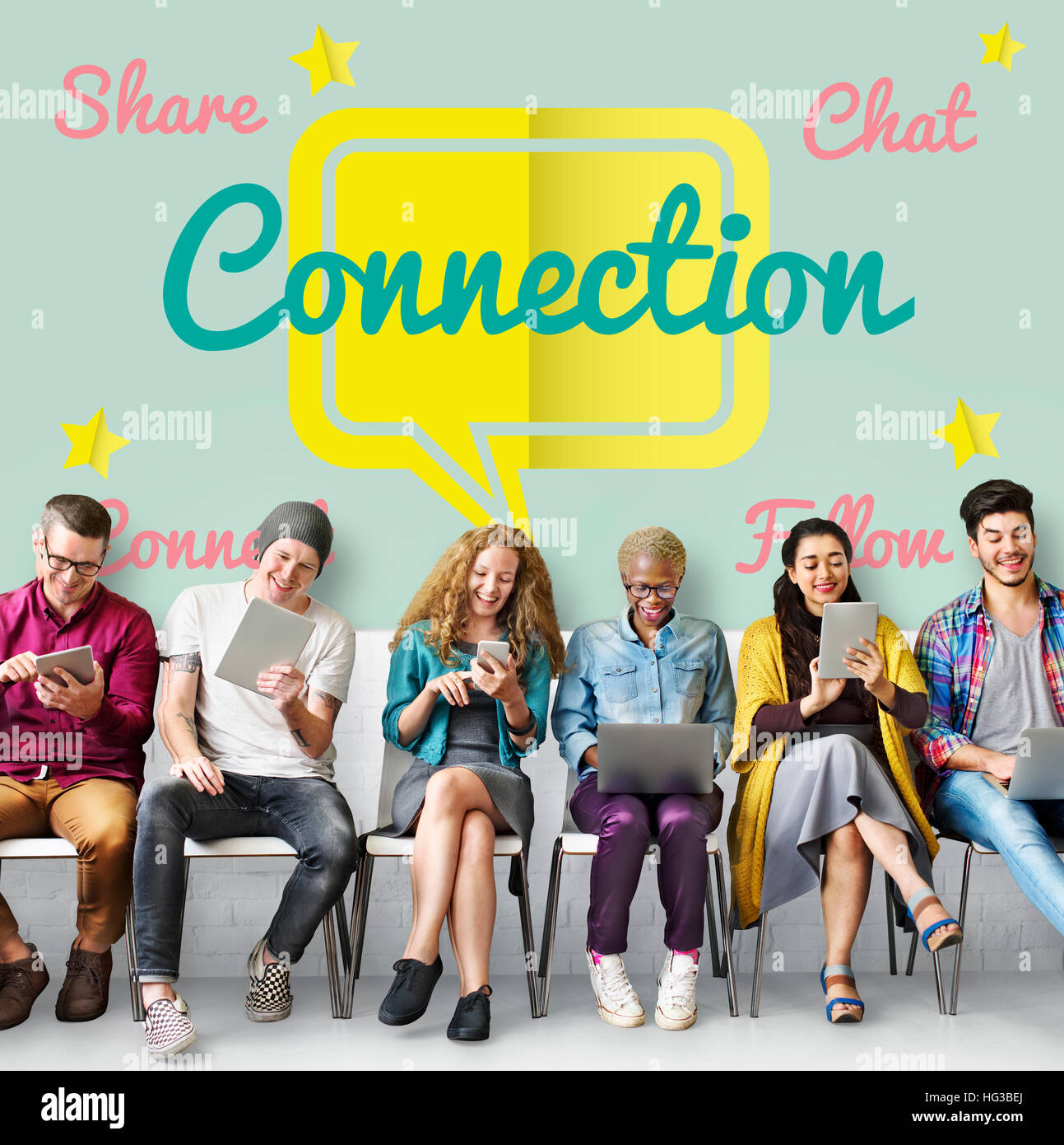 Communication Connection Social Media Concept Stock Photo - Alamy