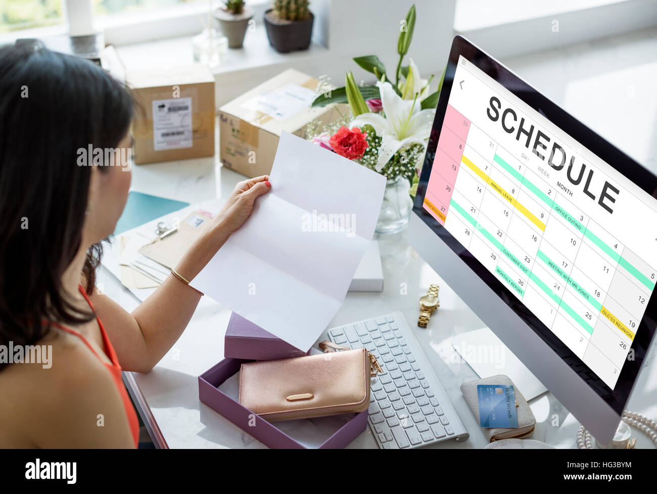 Planner Calendar Schedule Date Concept Stock Photo - Alamy