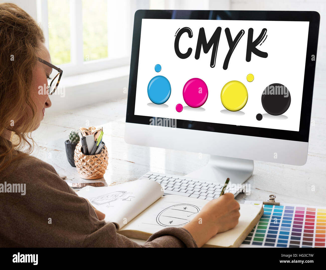 CMYK Creative Design Color Ink Mixture Printing Concept Stock Photo - Alamy