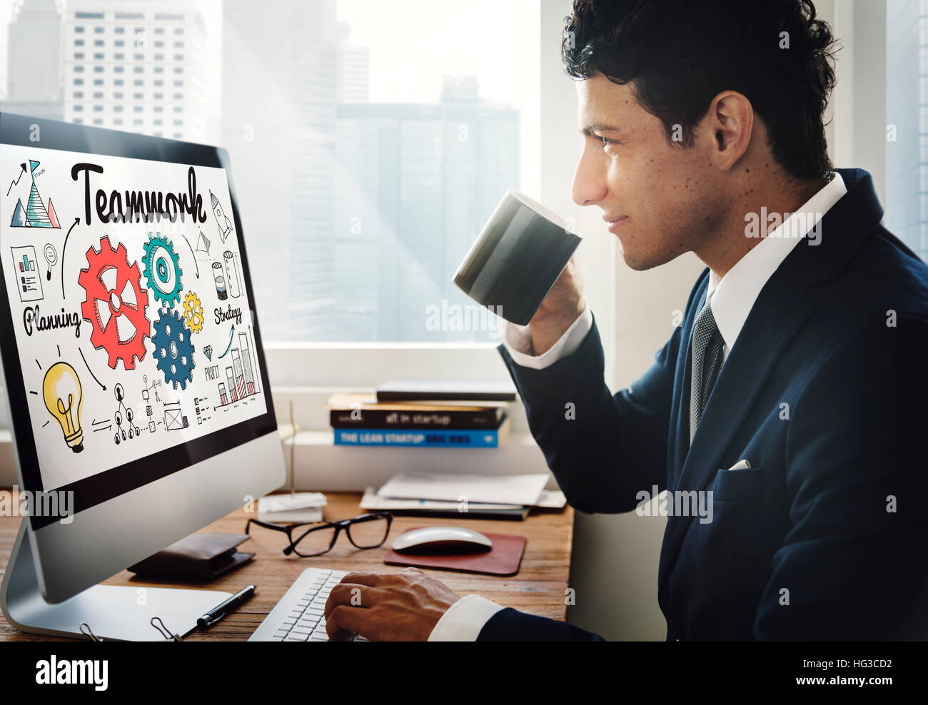 Teamwork Collaboration Unity Corporate Gear Concept Stock Photo - Alamy