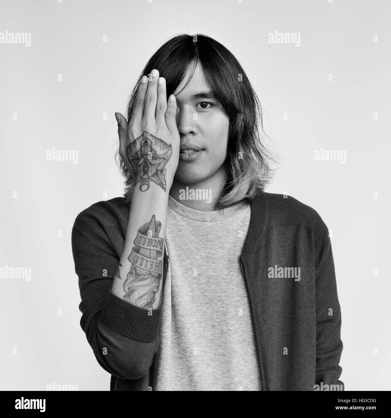 Young Man Face Expression Concept Stock Photo - Alamy