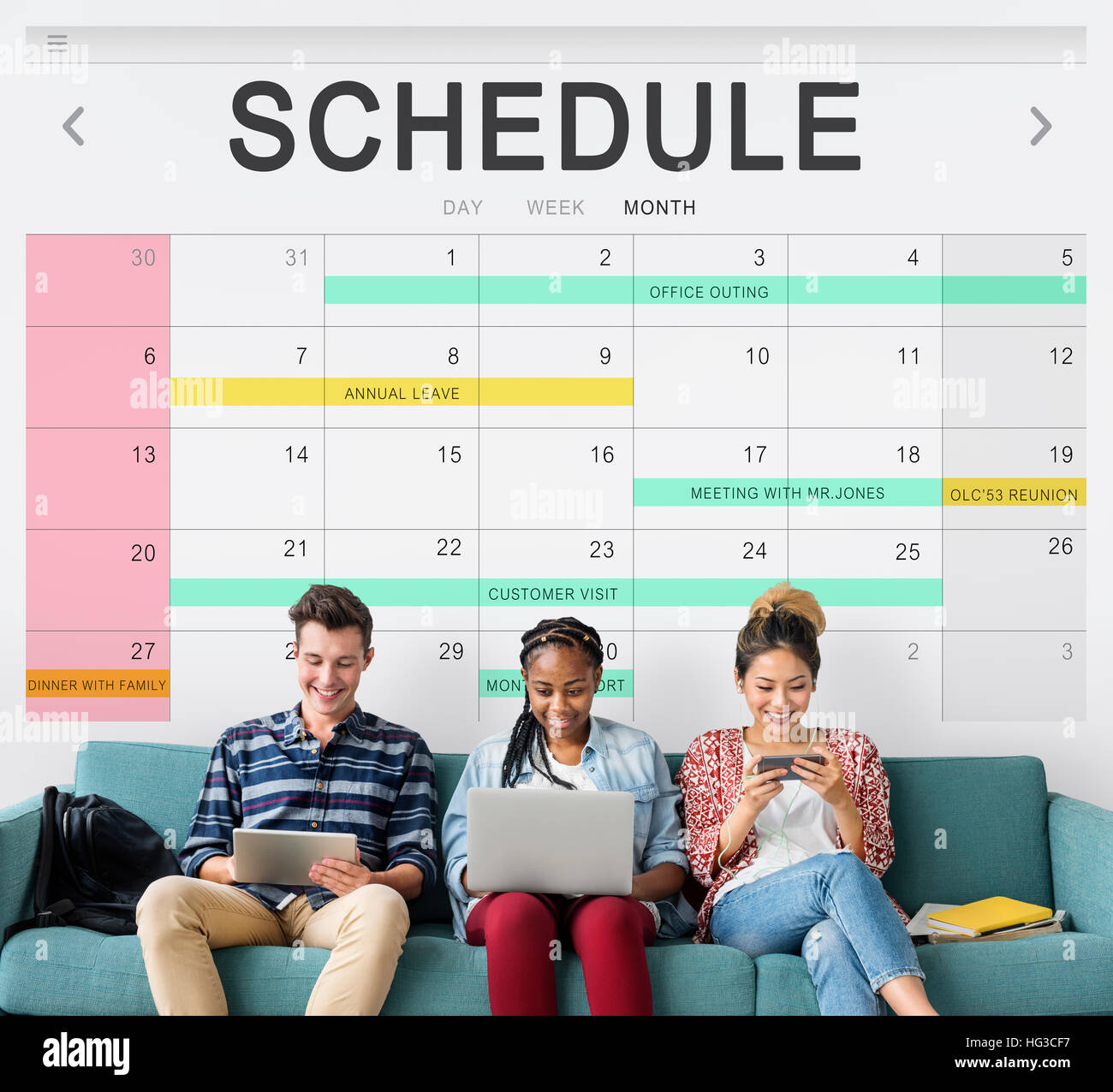 Planner Calendar Schedule Date Concept Stock Photo - Alamy