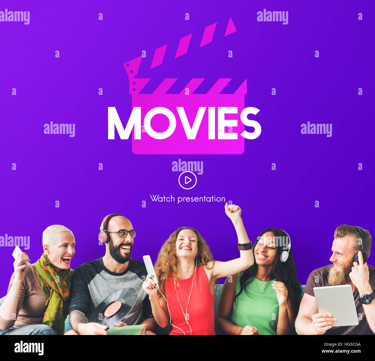 Media Movie Entertainment Graphic Concept Stock Photo - Alamy