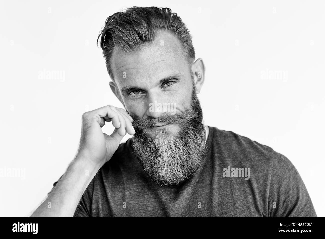 Man with moustach Black and White Stock Photos & Images - Alamy